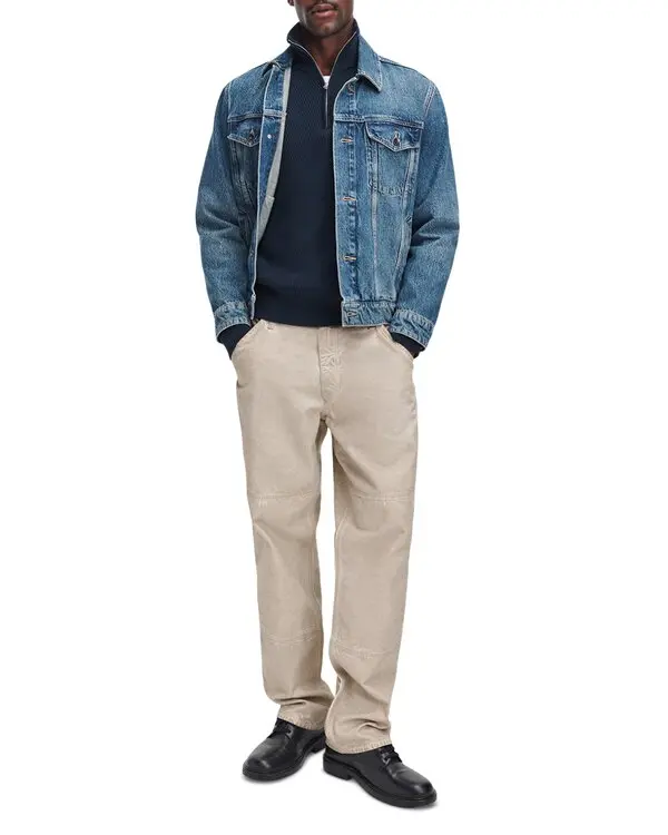 Rag & Bone Danton Quarter Zip Cotton Sweater - Navy