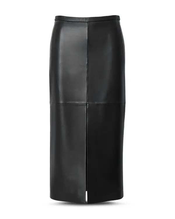 Rag & Bone Bessie Leather Midi Skirt