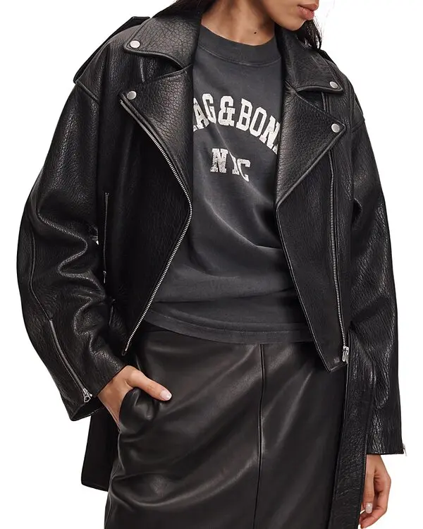 Rag & Bone Penelope Leather Moto Jacket