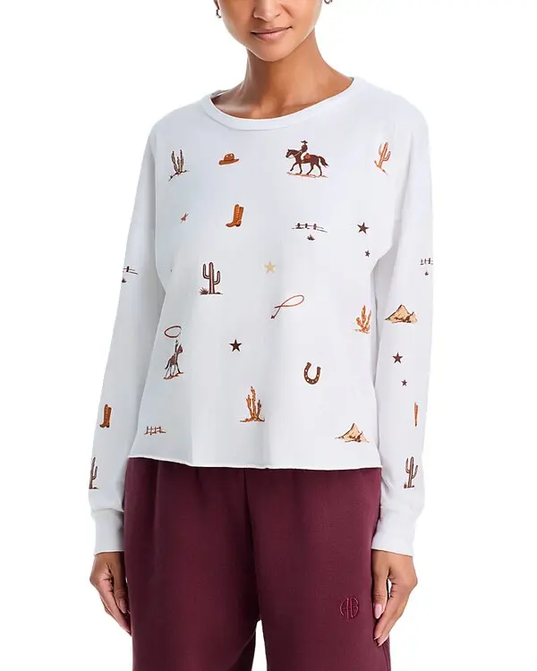 Aqua Emma Horse Elements Cotton Long Sleeve Tee Exclusive