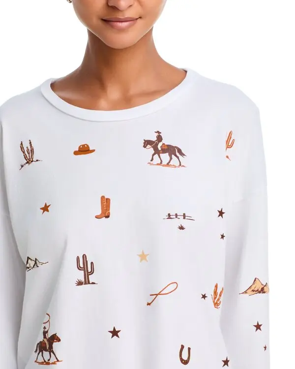 Aqua Emma Horse Elements Cotton Long Sleeve Tee Exclusive