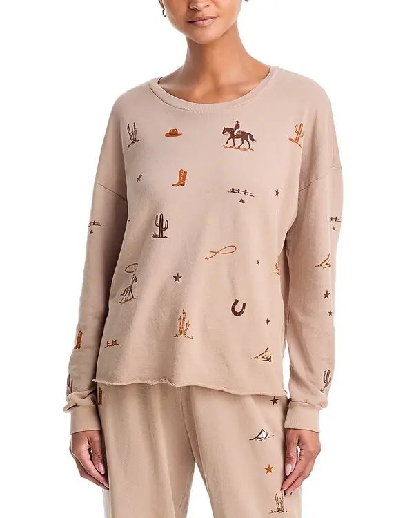 Aqua Tessa Rodeo Elements Cotton Sweatshirt Exclusive - Sand Dune