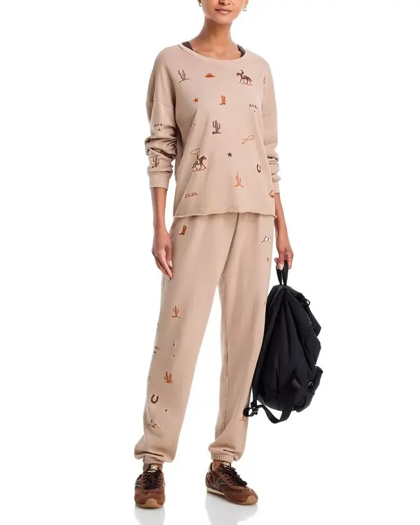 Aqua Tessa Rodeo Elements Cotton Sweatshirt Exclusive - Sand Dune