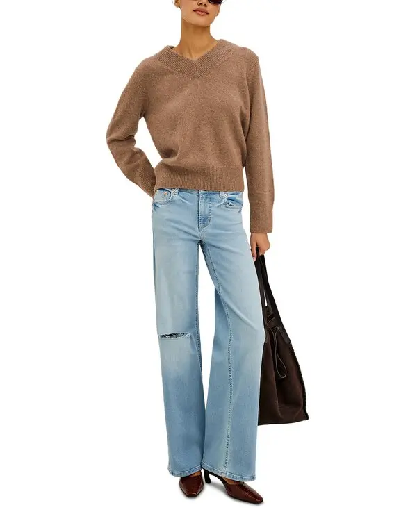 Rails Lidya Cotton, Wool & Cashmere V Neck Sweater