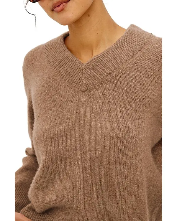 Rails Lidya Cotton, Wool & Cashmere V Neck Sweater