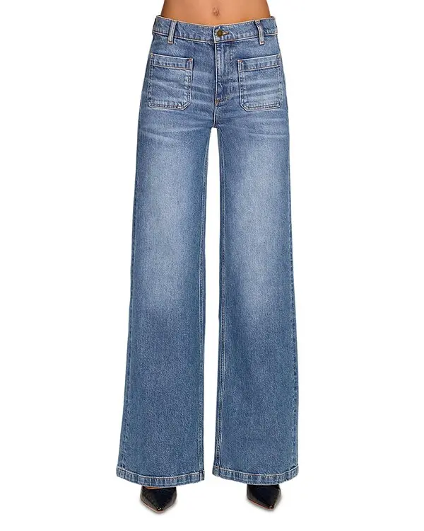Ramy Brook Cleo Mid Rise Wide Leg Jeans