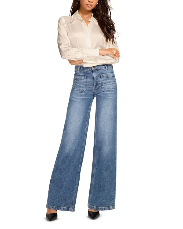 Ramy Brook Cleo Mid Rise Wide Leg Jeans