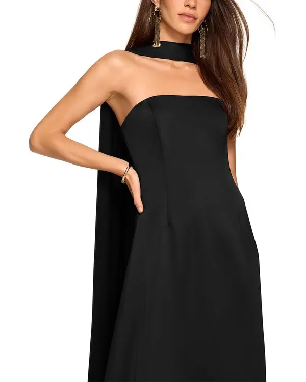 Ramy Brook Sleeveless Attached Scarf Gown - Black