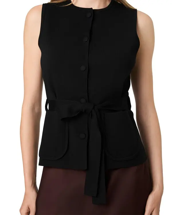 French Connection Maxime Knit Sleeveless Top - Black
