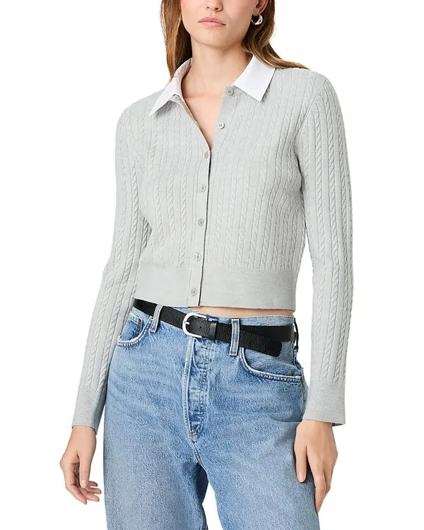 French Connection Babysoft Cable Knit Collared Cardigan