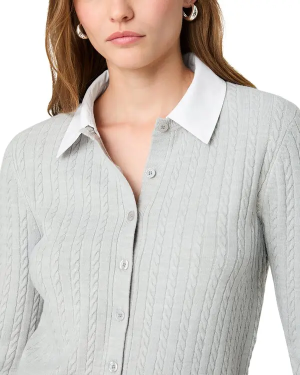 French Connection Babysoft Cable Knit Collared Cardigan