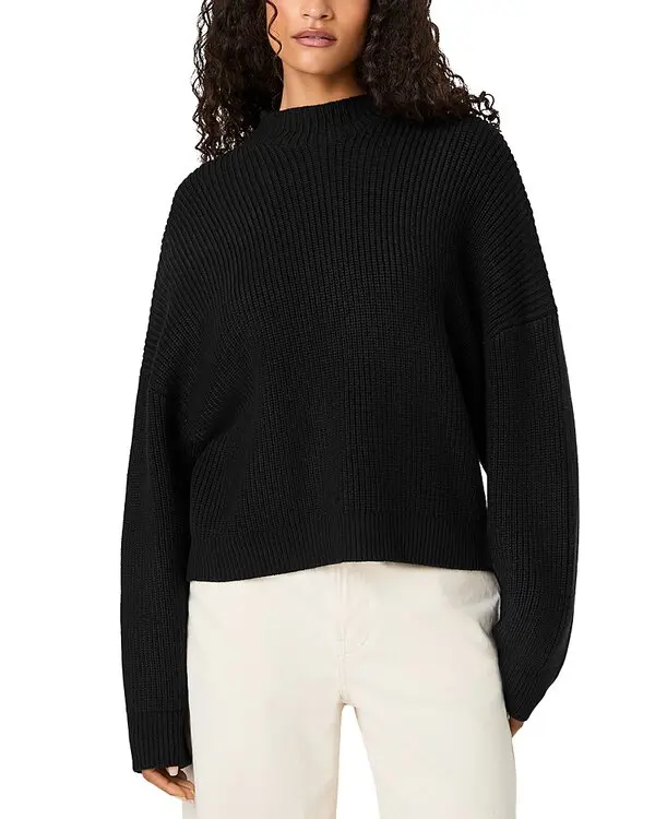 French Connection Baby Soft Mock Neck Sweater - Black