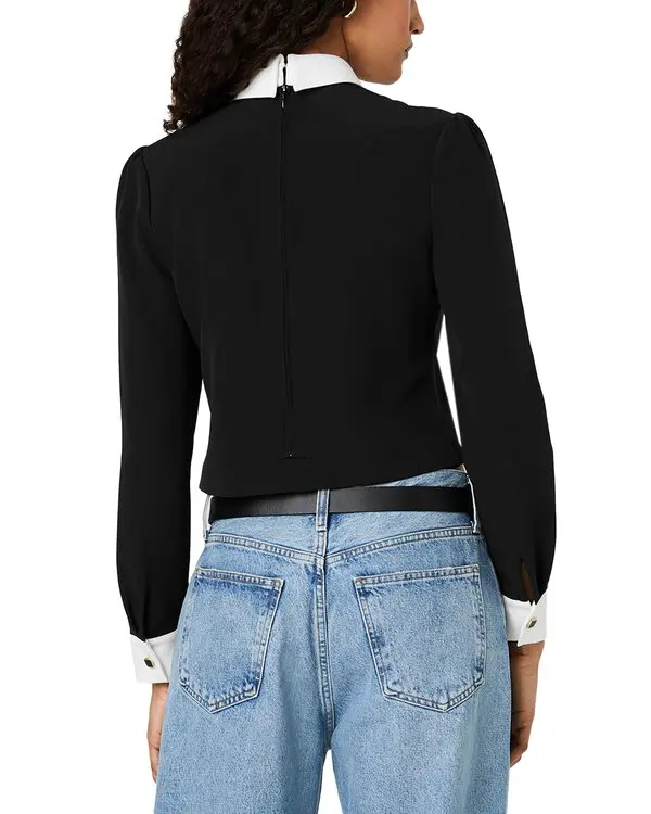French Connection Echo Crepe Collar Top