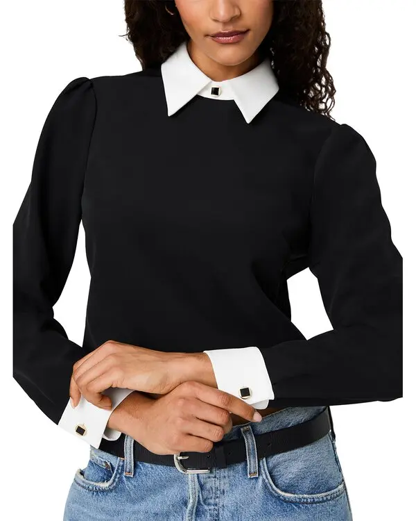 French Connection Echo Crepe Collar Top