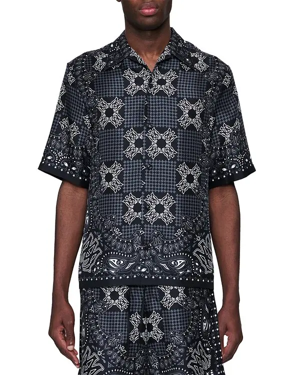 Amiri Check Pattern Silk Camp Shirt