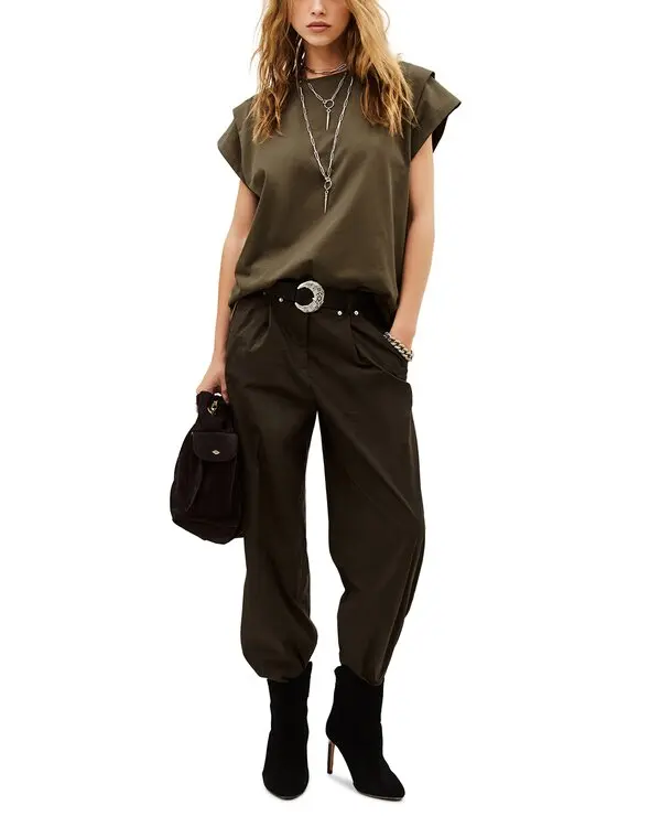 Ba&sh Pio Shoulder Pad Top - Mocha