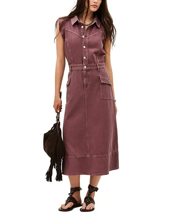 Ba&sh Cotton Midi Shirt Dress