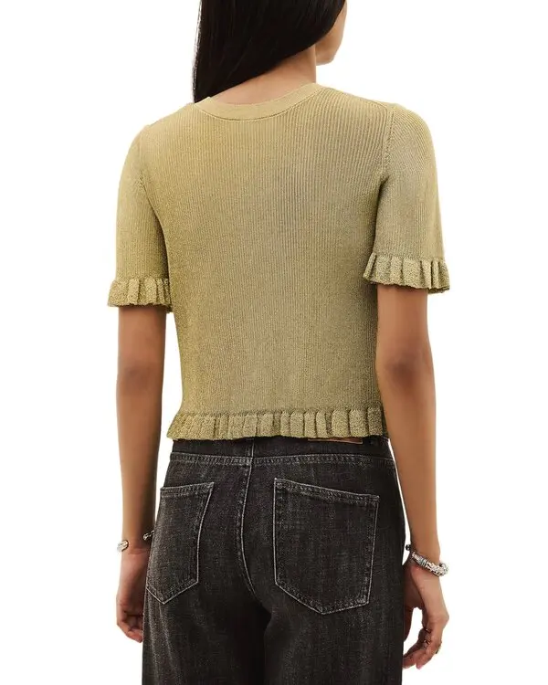 Ba&sh Zibo Metallic Rib Knit Cardigan