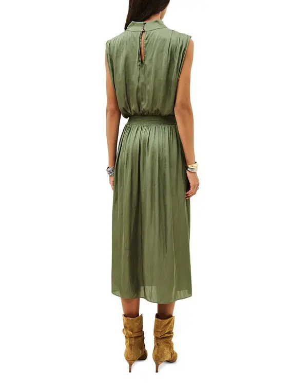 Ba&sh Celea Draped Midi Dress - Khaki