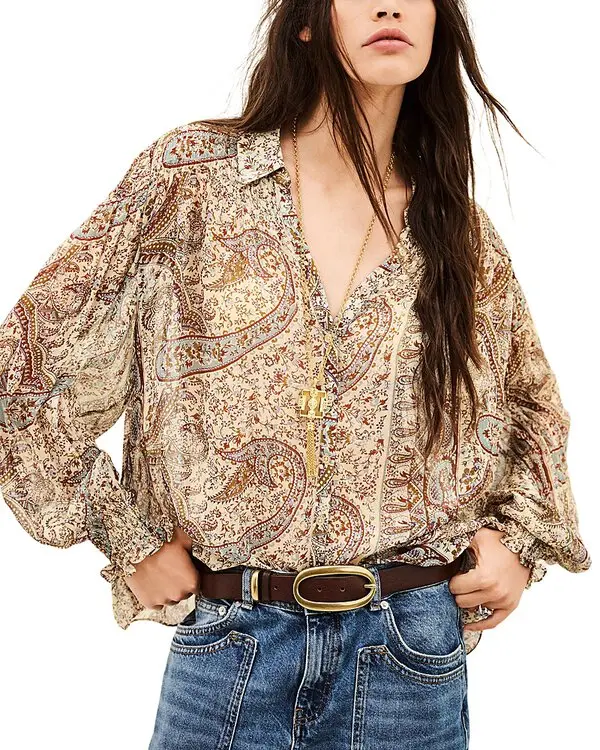 Ba&sh Cleo Printed Shirt - Blue