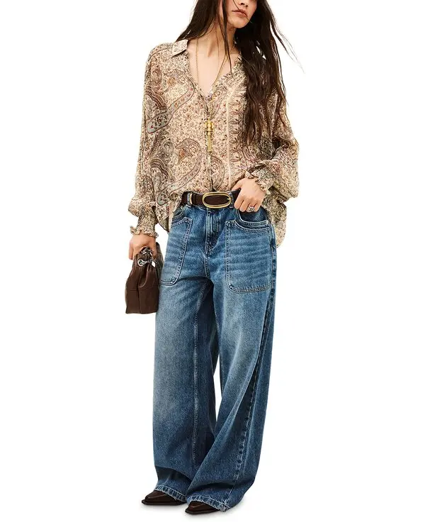 Ba&sh Cleo Printed Shirt - Blue