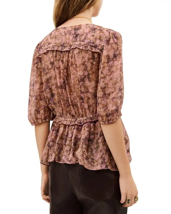 Ba&sh Asya Printed Blouse - Pink