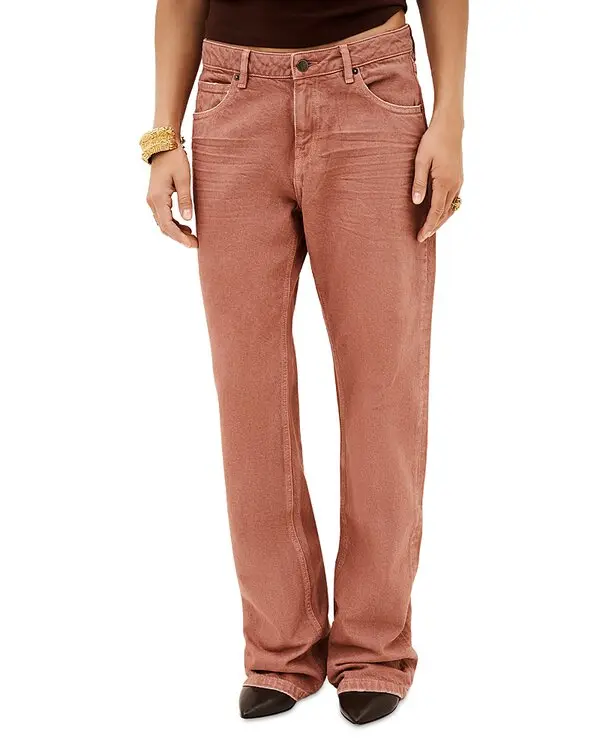 Ba&sh Cvana Low Rise Wide Leg Jeans - Pink