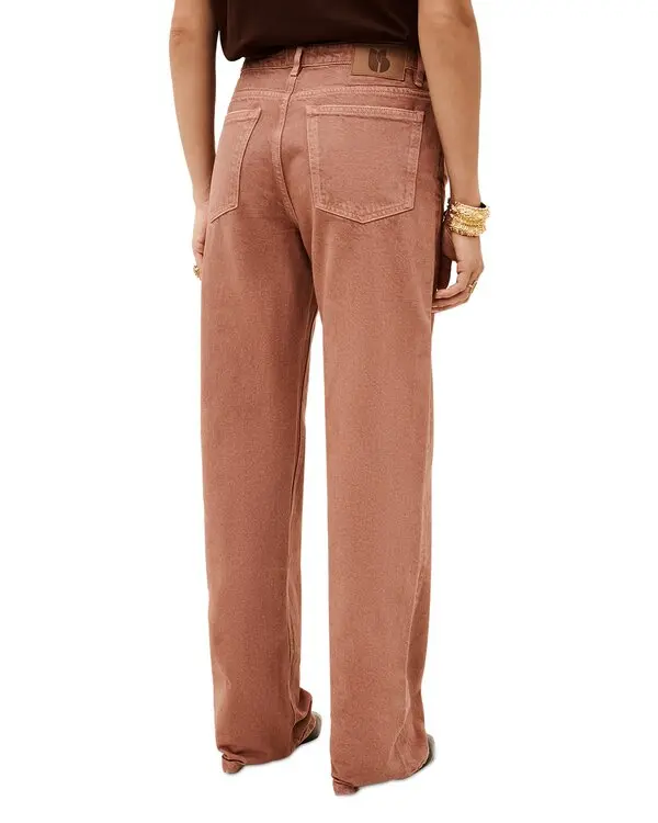 Ba&sh Cvana Low Rise Wide Leg Jeans - Pink