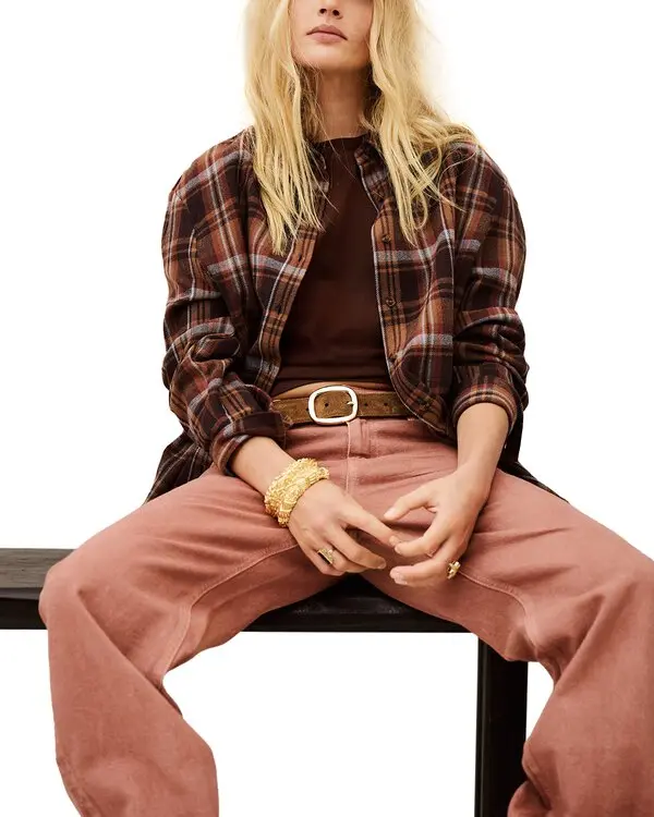 Ba&sh Cvana Low Rise Wide Leg Jeans - Pink