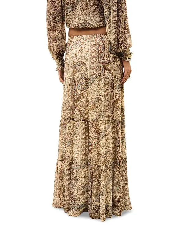 Ba&sh Cali Printed Maxi Skirt - Blue