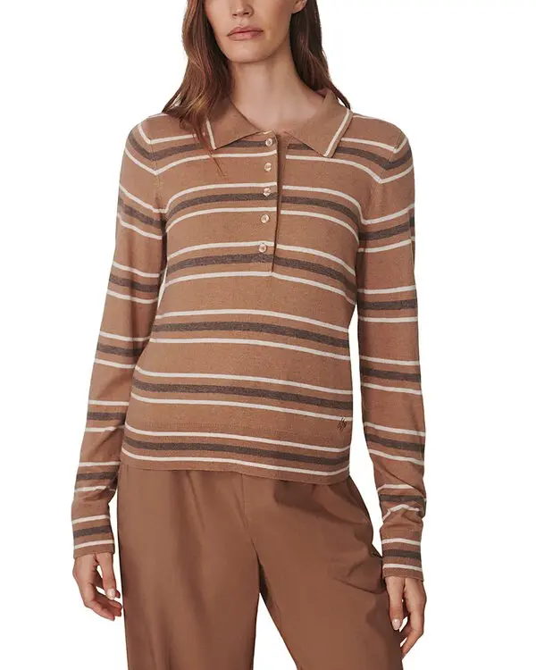 Varley Mayra Striped Knit Polo