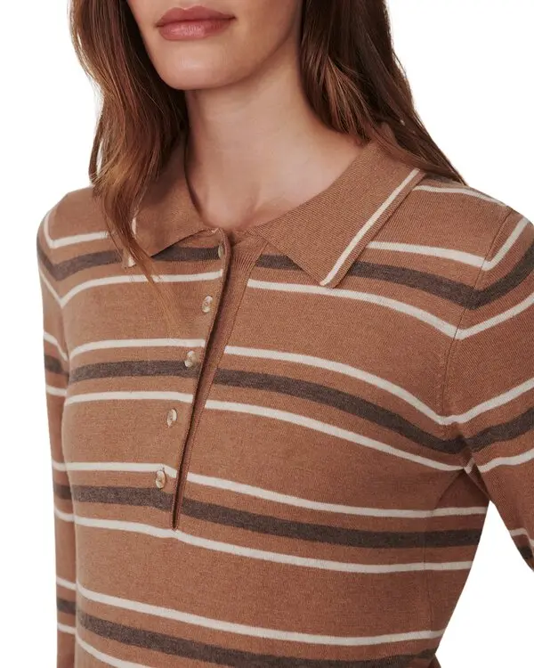 Varley Mayra Striped Knit Polo