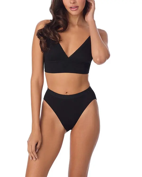 ON GOSSAMER Cabana Ribbed Bralette - Black