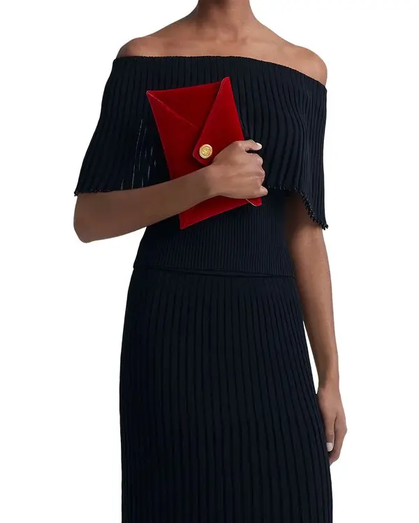 Altuzarra Velvet Envelope Clutch - Grenadine