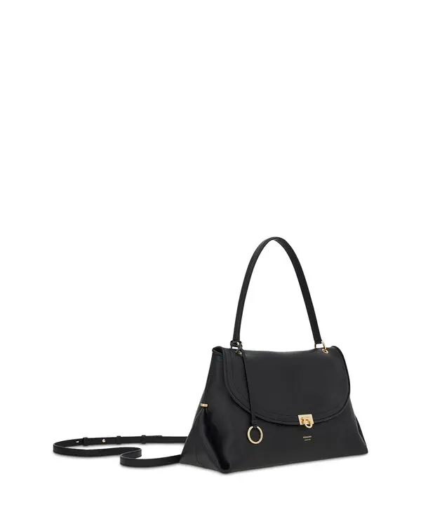 FERRAGAMO Gancini Large Leather Handbag