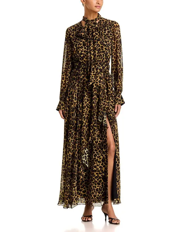 TOCCIN Jane Tie Neck Printed Maxi Dress