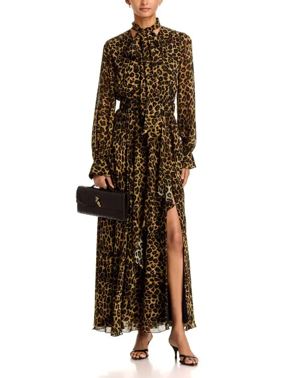 TOCCIN Jane Tie Neck Printed Maxi Dress