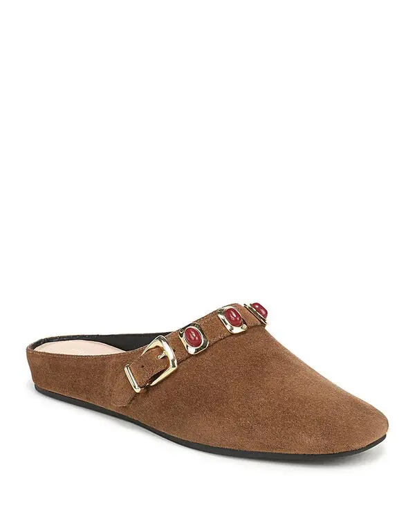 Veronica Beard Narcisa Embellished Mules - Chestnut