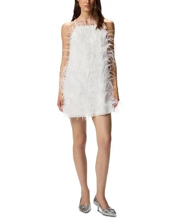 Pinko Piripicchio Georgette Feather Dress
