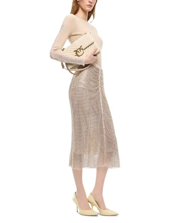 Pinko Berlina Square Crystal Skirt