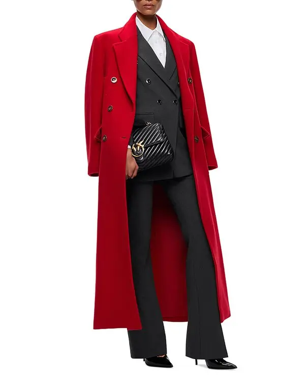 Pinko Covent Double Breasted Wool Blend Coat