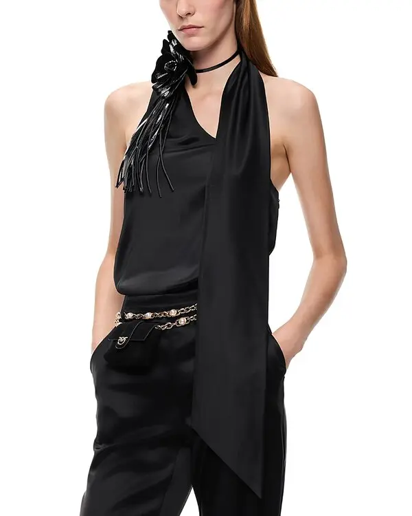 Pinko Audi Satin One Shoulder Jumpsuit