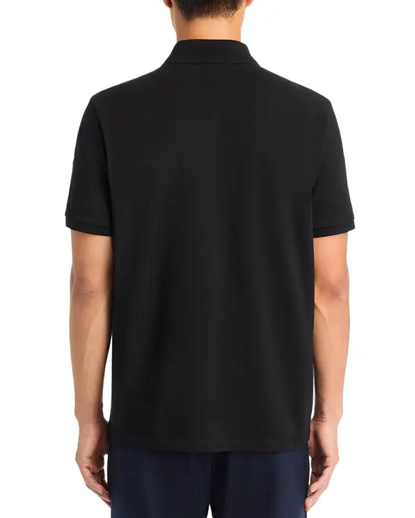 Moncler Cotton Short Sleeve Polo Shirt - Black