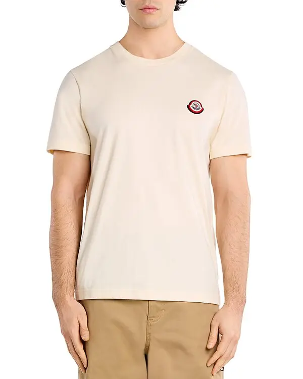 Moncler Cotton Short Sleeve Logo Tee - Ivory
