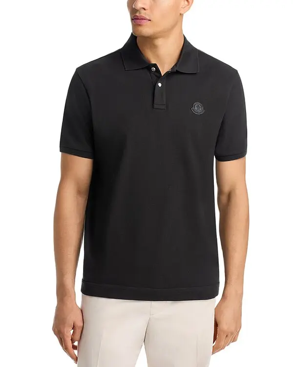Moncler Logo Patch Cotton Piquet Polo Shirt
