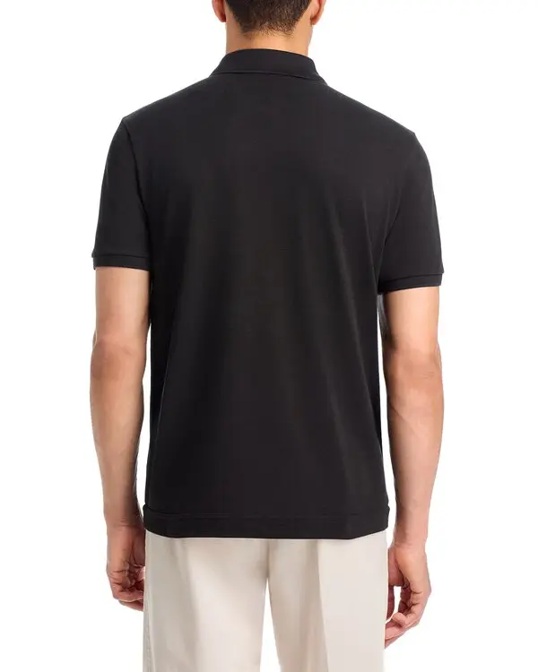 Moncler Logo Patch Cotton Piquet Polo Shirt