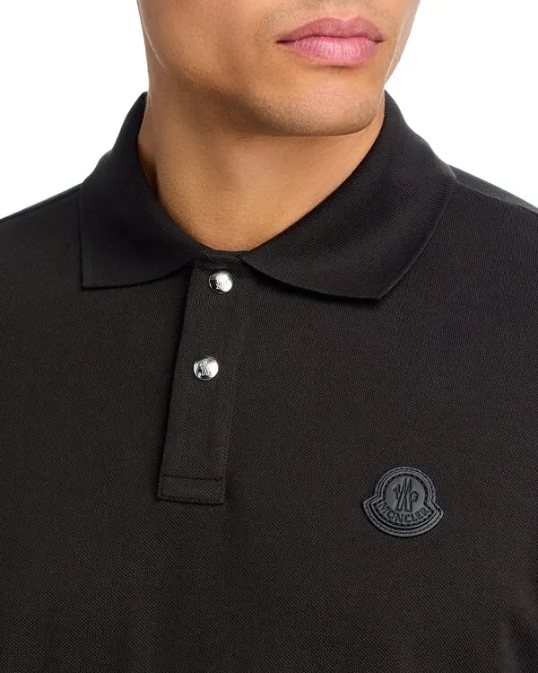 Moncler Logo Patch Cotton Piquet Polo Shirt