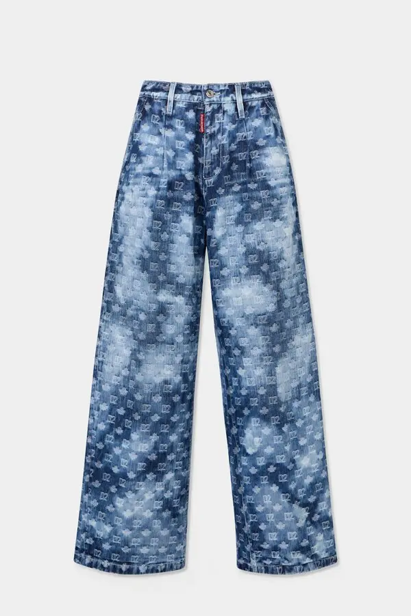 Dsquared2 Monogram Wide-leg Jeans