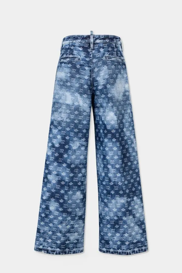Dsquared2 Monogram Wide-leg Jeans