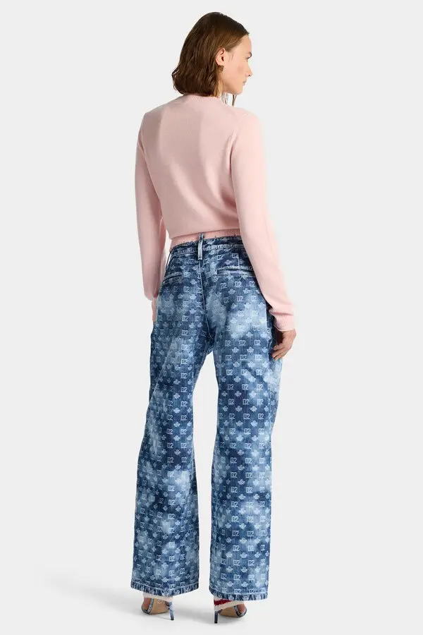 Dsquared2 Monogram Wide-leg Jeans